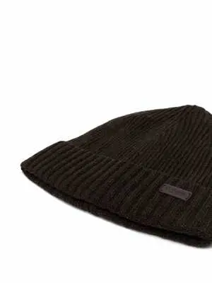 Barbour Logo-patch Knitted Beanie - Green