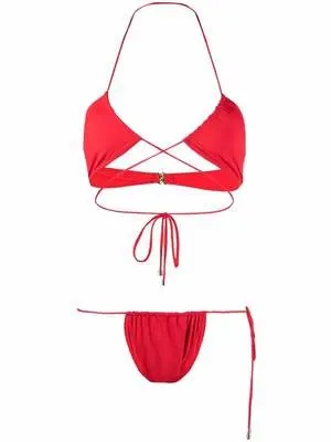MANOKHI Wrap-around Halterneck Bikini - Red