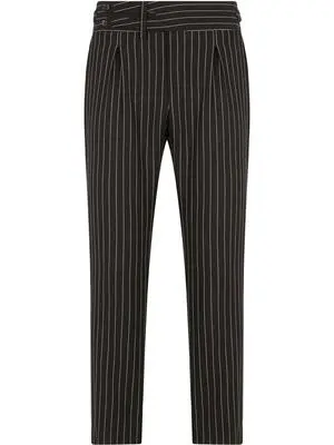 Dolce & Gabbana Pinstriped Tailored Trousers - Black