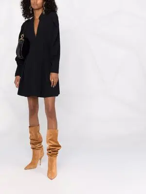 IRO PARIS Long Sleeve V-neck Shirt Dress