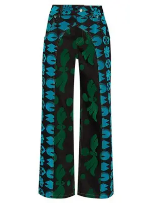 CHOPOVA LOWENA Abtract-print Wide-leg Jean