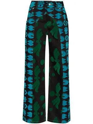 CHOPOVA LOWENA Abtract-print Wide-leg Jean