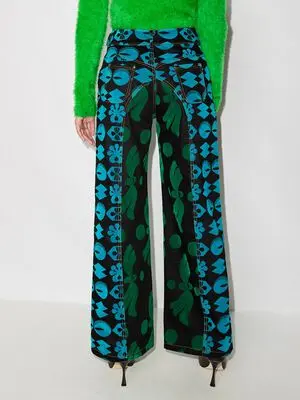 CHOPOVA LOWENA Abtract-print Wide-leg Jean