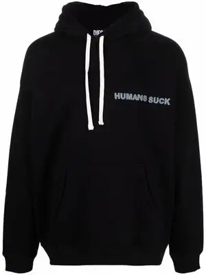 DIESEL® Slogan-print Hoodie - Black