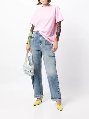 MSGM Chest-logo Crew Neck T-shirt - Pink