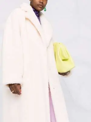 STAND STUDIO Maria Faux Shearling Coat - White