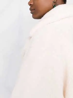 STAND STUDIO Maria Faux Shearling Coat - White