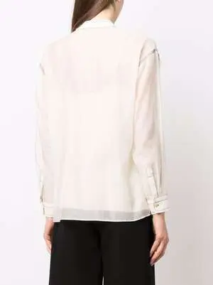 Tory Burch Ruffle-trim Long-sleeved Blouse