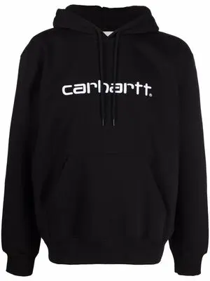 Carhartt Work In Progress Logo-print Drawstring Hoodie Black