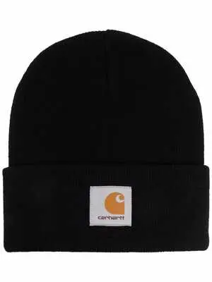 Carhartt Work In Progress Logo-patch Knitted Beanie - Black
