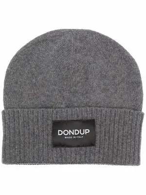 DONDUP Logo-patch Knitted Beanie - Grey