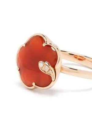 Pasquale Bruni 18kt Rose Gold Petit Joli Carnelian And Diamond Ring - Pink