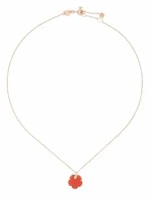 Pasquale Bruni 18kt Rose Gold Petit Joli Carnelian And Diamond Pendant Necklace - Pink