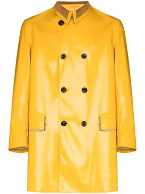 MAISON MARGIELA Coated-finish Double-breasted Coat