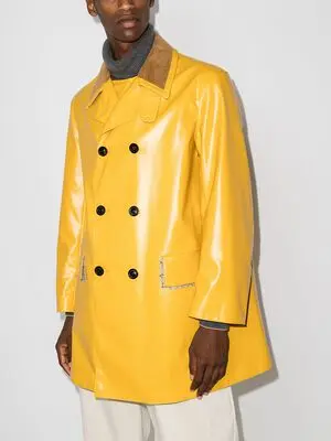 MAISON MARGIELA Coated-finish Double-breasted Coat