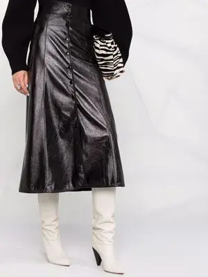 Isabel Marant Baxomili Faux Leather Midi Skirt