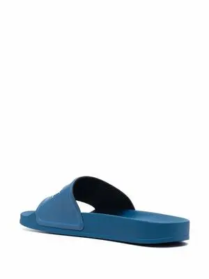 Palm Angels Logo-print Slides - Blue
