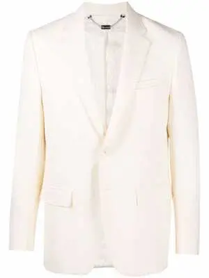 BILLIONAIRE Jaquard Crocodile-effect Tailored Blazer - White