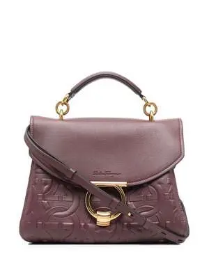 FERRAGAMO Margot Gancini-embossed Tote Bag