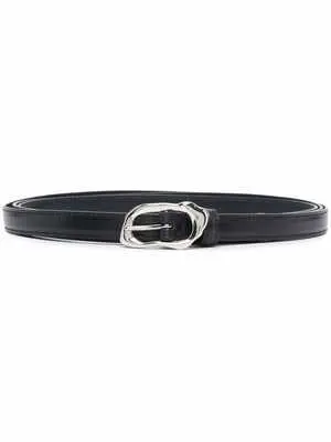 Alexander McQueen Molten Leather Belt - Black