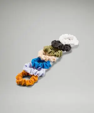 Lululemon Uplifting Scrunchies Autumn Orange/pastel Blue/poolside/prosecco/bronze Green/graphite Grey/white