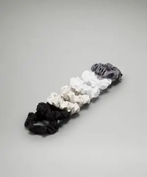 Lululemon Uplifting Scrunchies Black/black/bone/bone/white/white/heather Lux Multi Black