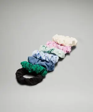 Lululemon Uplifting Scrunchies Black/cascadia Green/delicate Mint/oasis Blue/windmill/vitapink/wisp Yellow