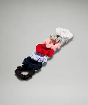 Lululemon Uplifting Scrunchies Black/true Navy/pastel Blue/dark Red/dew Pink/seal Grey/white