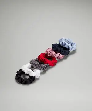Lululemon Uplifting Scrunchies Black/white/heather Lux Multi Black/dark Red/pink Taupe/blue Linen/true Navy