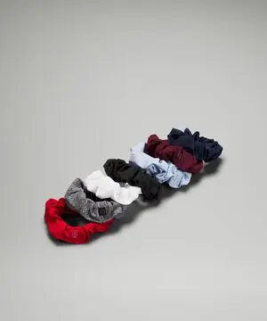 Lululemon Uplifting Scrunchies Black/white/heather Lux Multi Black/dark Red/red Merlot/blue Linen/true Navy