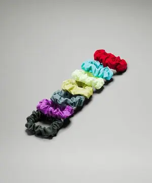 Lululemon Uplifting Scrunchies Smoked Spruce/moonlit Magenta/tidewater Teal/wasabi/faded Zap/electric Turquoise/dark Red