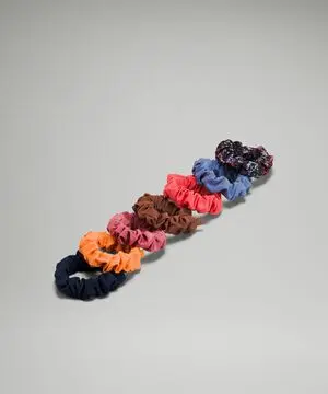 Lululemon Uplifting Scrunchies True Navy/orange Frappe/brier Rose/roasted Brown/pale Raspberry/water Drop/floral Spray Multi