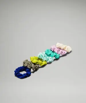 Lululemon Uplifting Scrunchies Twice Blue/burnside Green/lichen Lime/ideal Mint/wander Teal/vitapink/wisp Yellow
