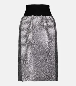 Moncler 1952 Lurex® Wool-blend Midi Skirt - Black