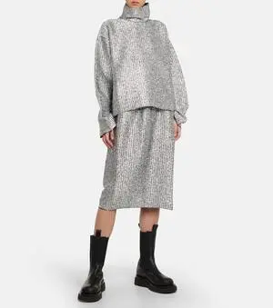 Moncler 1952 Lurex® Wool-blend Midi Skirt