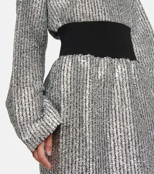 Moncler 1952 Lurex® Wool-blend Midi Skirt