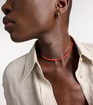 SYDNEY EVAN Bamboo Coral And 14kt Gold Charm Necklace