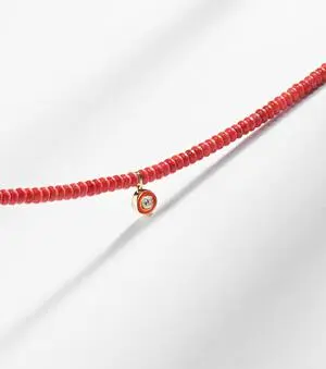 SYDNEY EVAN Bamboo Coral And 14kt Gold Charm Necklace