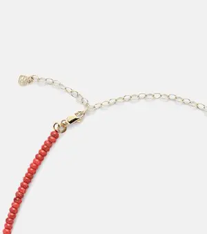 SYDNEY EVAN Bamboo Coral And 14kt Gold Charm Necklace