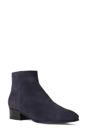 Aquatalia Waterproof Block Heel Bootie - Navy Blue Suede