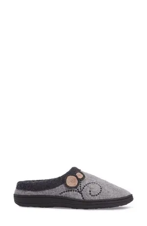 Acorn Dara Wool Blend Slipper - Light Grey Button