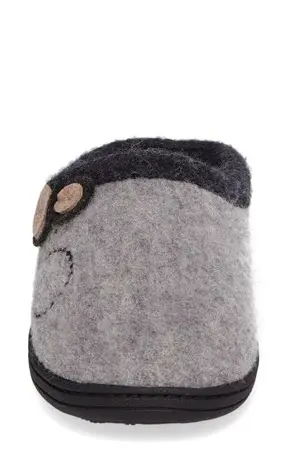 Acorn Dara Wool Blend Slipper - Light Grey Button
