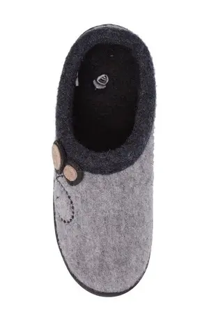 Acorn Dara Wool Blend Slipper - Light Grey Button