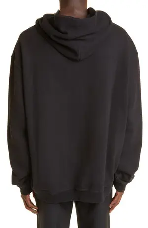 MAISON MARGIELA Embroidered Logo Cotton Hoodie - Black