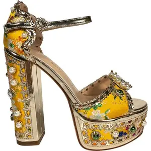 AZALEA WANG Cici Platform Sandal - Yellow Multi