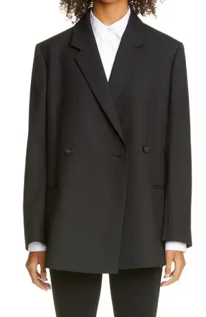 TOTEME Oversized Double-breasted Wool Blazer - Black
