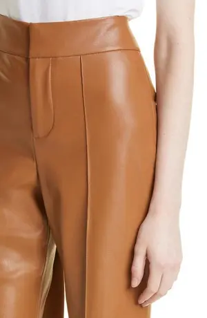 Alice + Olivia Dylan Faux Leather Pants - Camel