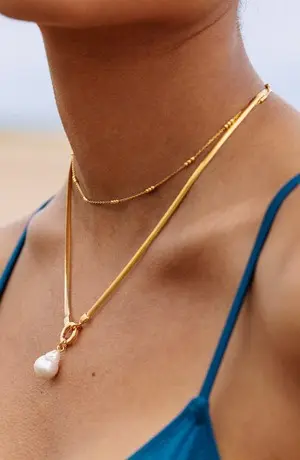 Monica Vinader Snake Chain Necklace - Gp