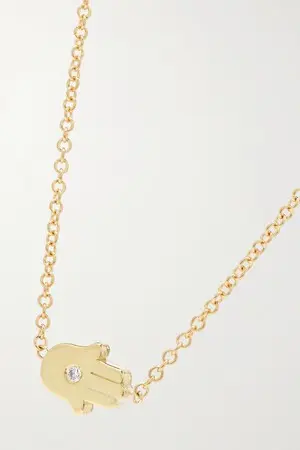 JENNIFER MEYER Mini Hamsa 18-karat Diamond Necklace