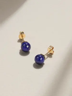 Mateo 14-karat Lapis Lazuli Stud Earrings - Gold